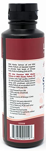 Life Line Pet Nutrition Wild Alaska Salmon & Pollock Oil - Omega 3 Supplement for Dogs and Cats in All Life Stages, 8.5 Fl Oz