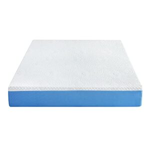 Olee Sleep 9 Inch Ventilated Gel Infused Memory Foam Mattress, CertiPUR-US® Certified, Blue, Twin