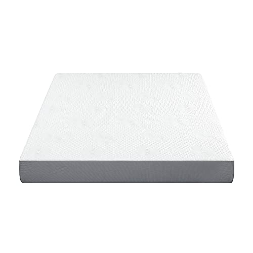 Olee Sleep 7 Inch Ventilated Gel Infused Memory Foam Mattress, CertiPUR-US® Certified, Gray, Twin