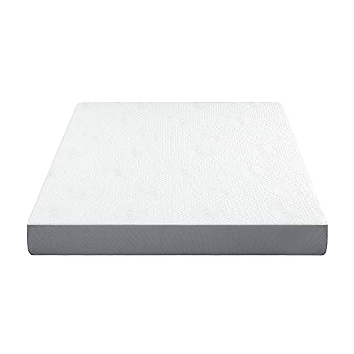 Olee Sleep 6 Inch Ventilated Gel Infused Memory Foam Mattress, CertiPUR-US® Certified, Gray,Twin