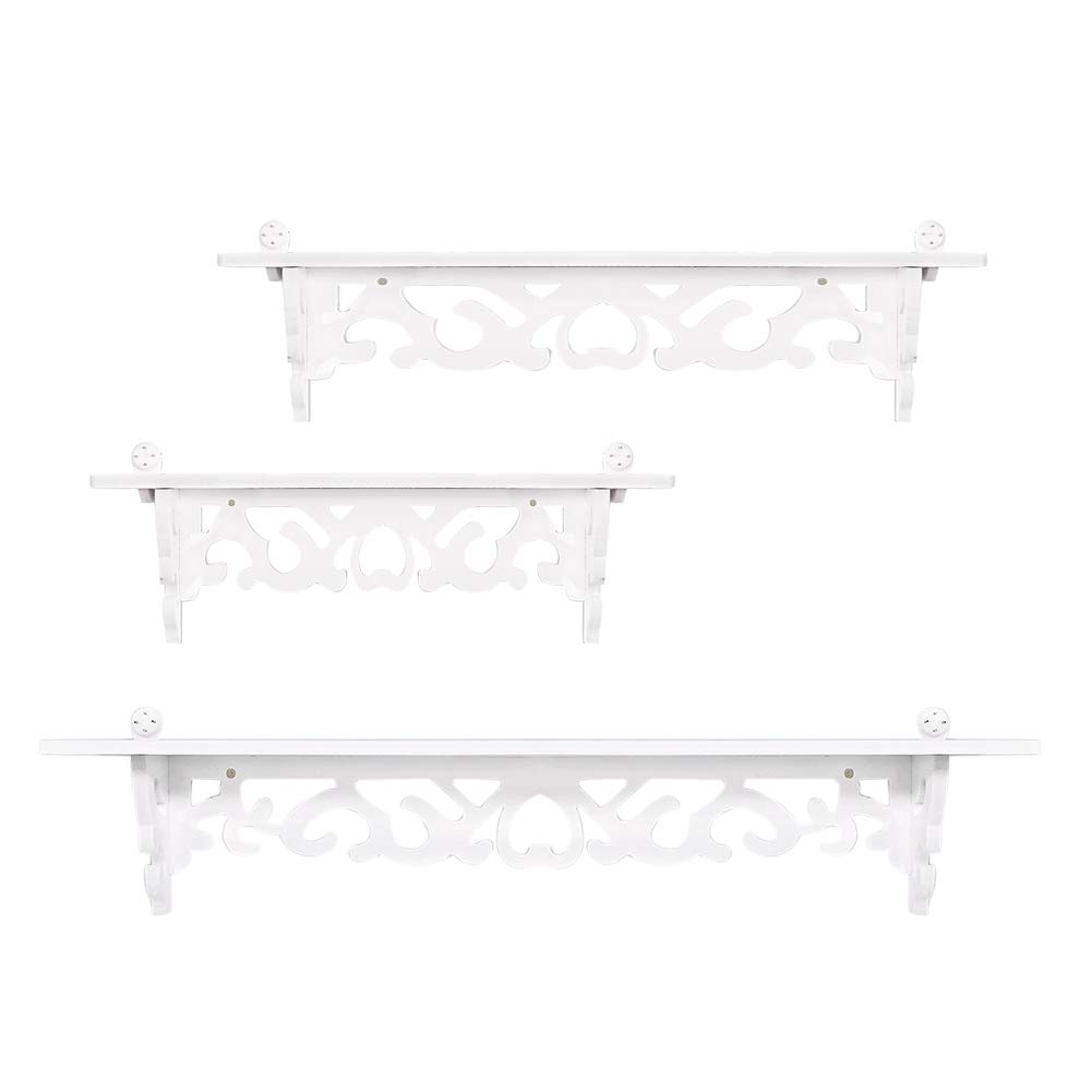 Wall Storage Rack, White Decoration Display Wall Shelf Wall Mount for Living Room