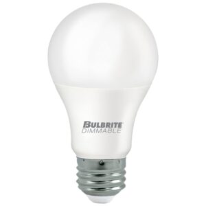 bulbrite 774238, 9 watt omni directional led light bulb, frost finish, a19 60 watt equivalent, premium dimmable, 2700k e26 base 120v