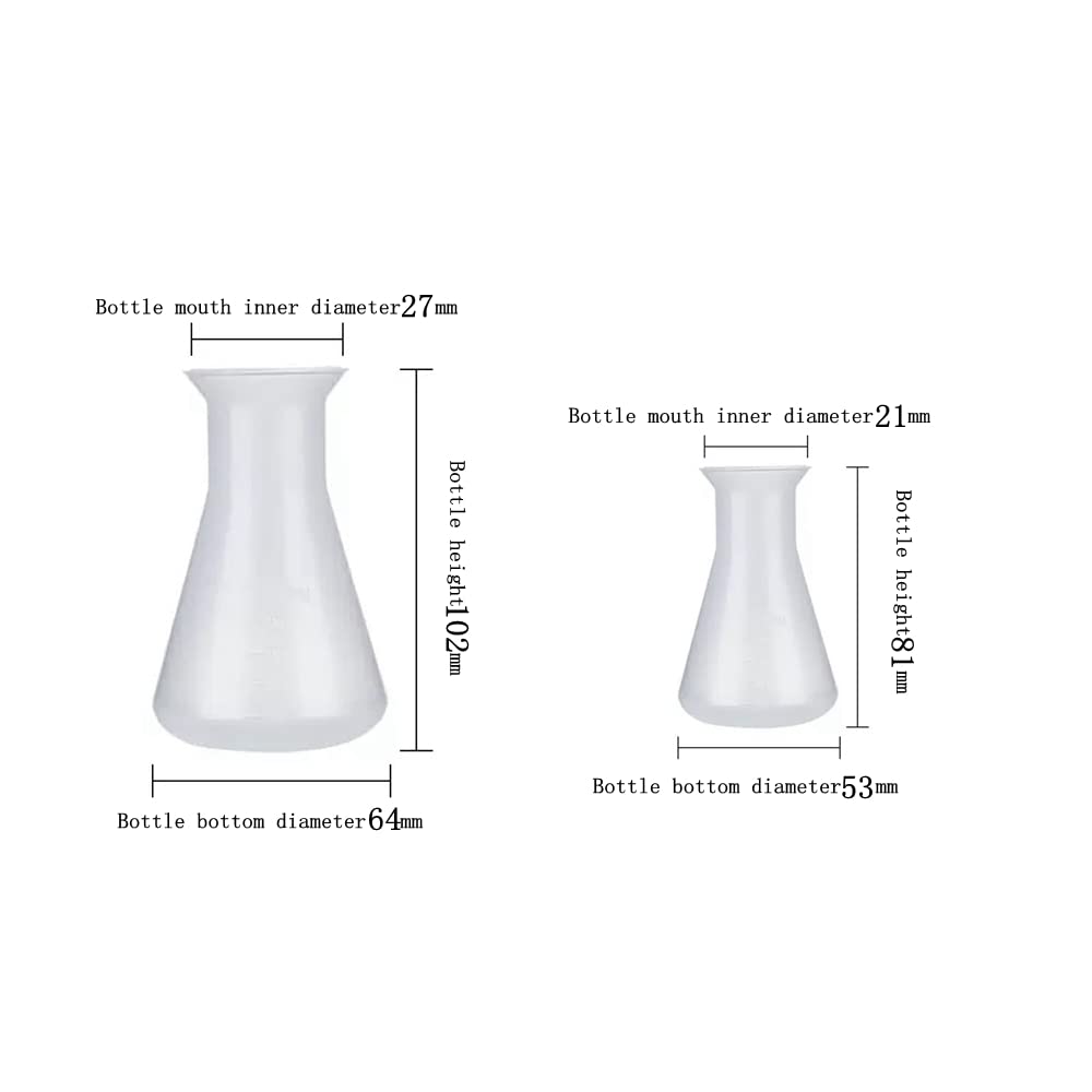 Plastic Erlenmeyer Flask 50ml 100ml Laboratory Chemical Erlenmey Students Kids Education Learning Tool