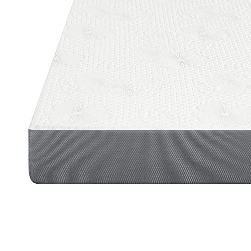 Olee Sleep 6 Inch Ventilated Gel Infused Memory Foam Mattress, CertiPUR-US® Certified, Gray,Twin