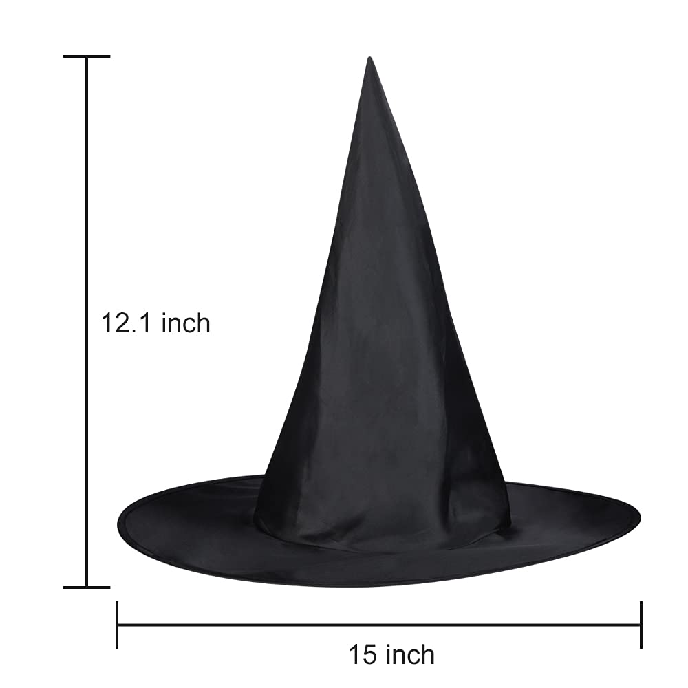 8 PCS Halloween Witch Hats Witch Costume Accessory for Halloween Cosplay Party, Black