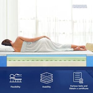 Olee Sleep 9 Inch Ventilated Gel Infused Memory Foam Mattress, CertiPUR-US® Certified, Blue, Twin