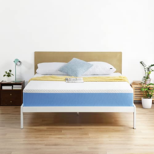 Olee Sleep 9 Inch Ventilated Gel Infused Memory Foam Mattress, CertiPUR-US® Certified, Blue, Twin