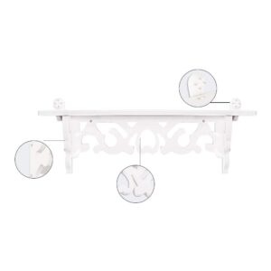 Wall Storage Rack, White Decoration Display Wall Shelf Wall Mount for Living Room