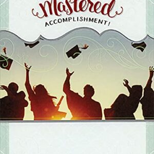 Designer Greetings Grads Throwing Caps Silhouette : Mastered Accomplishment Congratulations on Earning Master's Degree Graduation Card