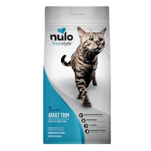 Nulo Freestyle Adult Trim Premium Grain-Free Dry Small Bite Cat Food Kibble with BC30 Probiotic for Digestive Health Support, Salmon & Lentils 2 Pound Bag