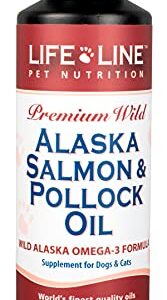 Life Line Pet Nutrition Wild Alaska Salmon & Pollock Oil - Omega 3 Supplement for Dogs and Cats in All Life Stages, 8.5 Fl Oz