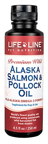 Life Line Pet Nutrition Wild Alaska Salmon & Pollock Oil - Omega 3 Supplement for Dogs and Cats in All Life Stages, 8.5 Fl Oz