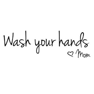 diy bathroom decor wall stickers, wash your hands mom quote wall decals bathroom wall decor, easy to peel and stick wallpaper vinyl saying wall art decor for kids bathrooms home decoration