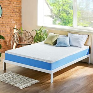 olee sleep 9 inch ventilated gel infused memory foam mattress, certipur-us® certified, blue, twin