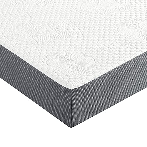 Olee Sleep 6 Inch Ventilated Gel Infused Memory Foam Mattress, CertiPUR-US® Certified, Gray,Twin