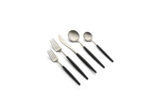 cambridge silversmiths sojourn black satin 20-piece flatware set, service for 4