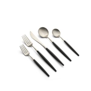 CAMBRIDGE Silversmiths Sojourn Black Satin 20-Piece Flatware Set, Service for 4