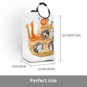 Wondertify Baby Noah's Ark Laundry Hamper Colorful Clothes Basket With Easy Carry Handles For Clothes Organizer Toys Storage