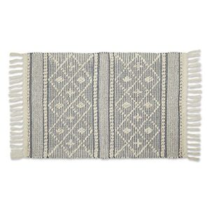 dii woven rugs collection textured hand-loomed with fringe, 2x3', gray diamond