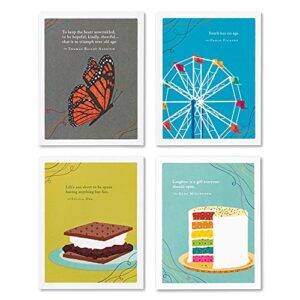 compendium positively green 4-pack of birthday cards - forever young, 4.25 in x 5.38 in, 4 pieces