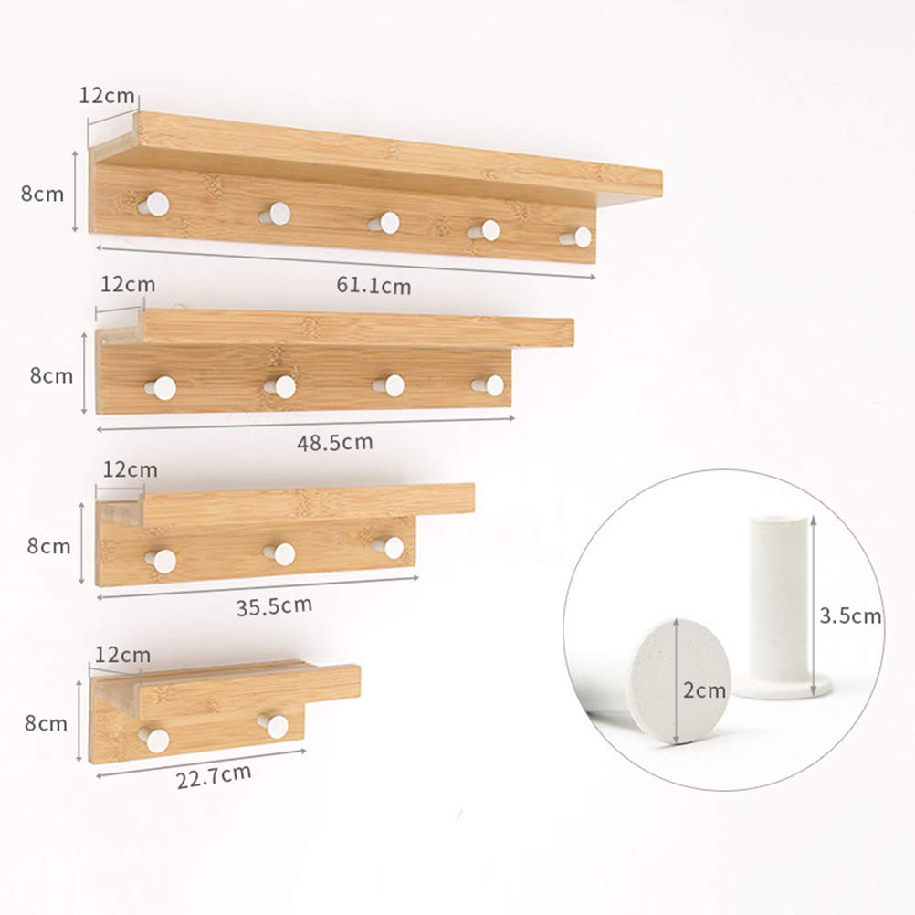 Cabilock Wall Storage Racks Floating Holder Decorative Shelf Storage Rack with Hooks Wall Mounted Ledge