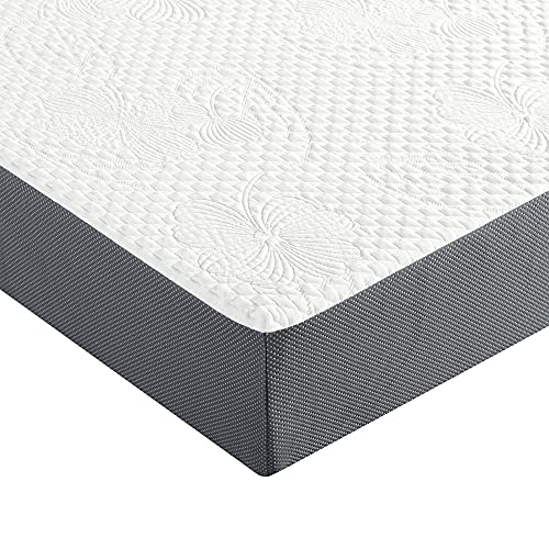 Olee Sleep 7 Inch Ventilated Gel Infused Memory Foam Mattress, CertiPUR-US® Certified, Gray, Twin