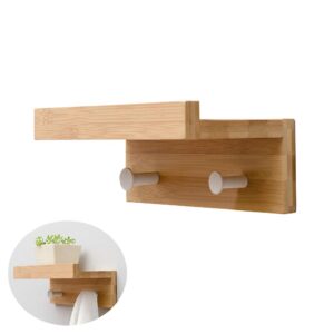 Cabilock Wall Storage Racks Floating Holder Decorative Shelf Storage Rack with Hooks Wall Mounted Ledge