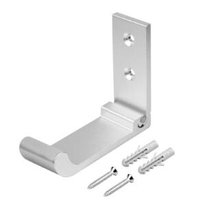 heneng 10 pack 2" silver folding coat hook with screws, aluminium alloy foldable hooks no rust wall mounted for keys, towel, hat, bags, headphones holder, headset wall hanger, max.load 44lb.