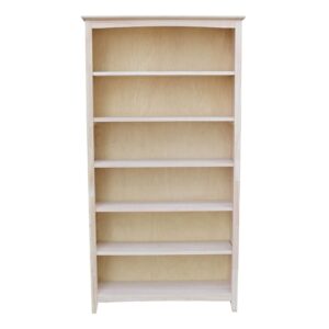 International Concepts 38" Wide Shaker Bookcase - 72 in H - Unfinished