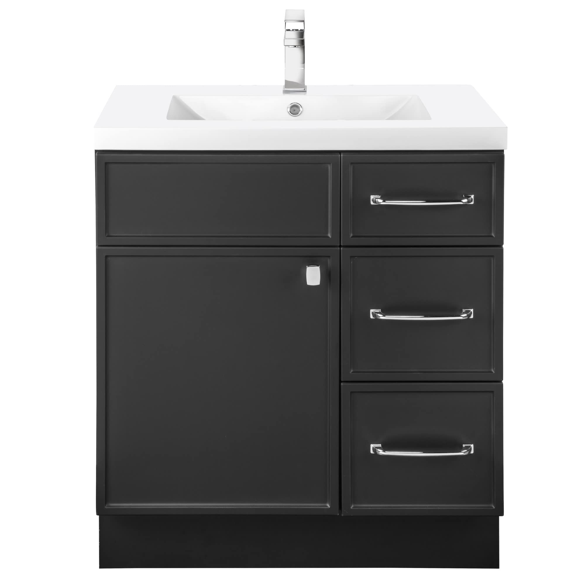 Cutler Kitchen and Bath Manhattan 30" Wood/Marble Bathroom Vanity - White