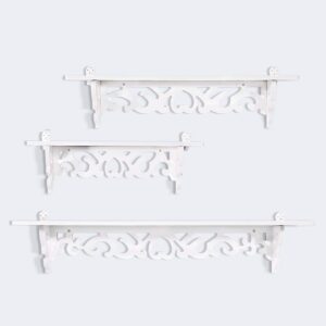 Wall Storage Rack, White Decoration Display Wall Shelf Wall Mount for Living Room