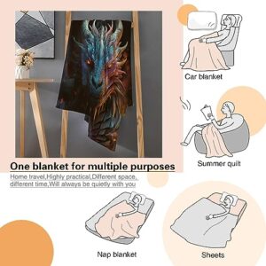 Ultra Soft Flannel Fleece Throw Blanket Dragon All Season Warm and Cozy Quilt Blanket for Bed Sofa Couch 80"X60"for Adult