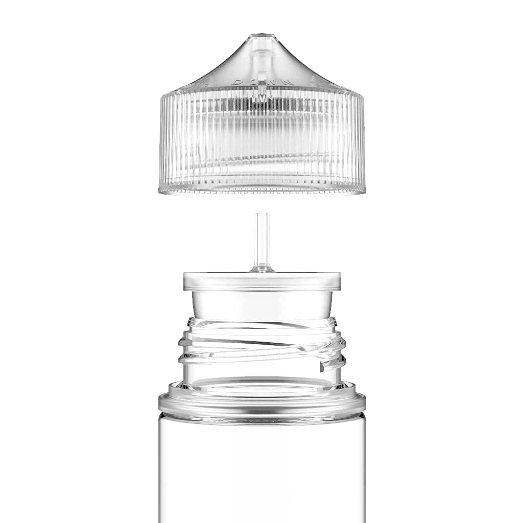 BOTTLES Chubby Gorilla - 100ML Unicorn Bottle - Clear Bottle Natural Cap - V3 (3 PACK)