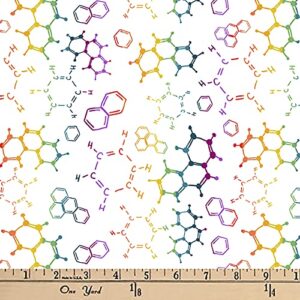 david textiles chemistry science cotton fabric by the yard,multi,45 inches