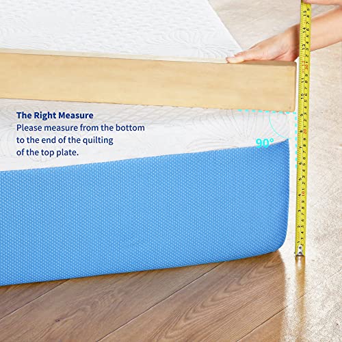 Olee Sleep 9 Inch Ventilated Gel Infused Memory Foam Mattress, CertiPUR-US® Certified, Blue, Twin