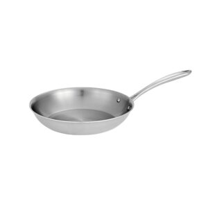 tramontina boston tri-ply clad stainless steel 10-inch frying pan, induction-ready skillet, dishwasher-safe, nsf-certified, made in brazil