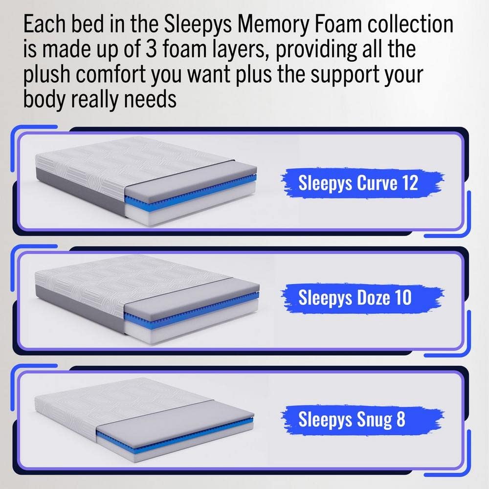 Sleepy's by Mattress Firm | Memory Foam Doze RV Mattress | Queen Size 60" x 75" | 10" Medium Comfort | Pressure Relief | Eco Friendly