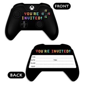 Simimi art 30 Video Game Birthday Party Invitations with Envelopes - Video Game invitation card - ​Fill-in Invitations