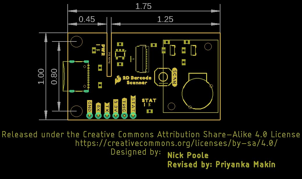 SparkFun 2D Barcode Scanner Breakout-Read 20 Different Barcode symbologies (Both 1D & 2D)- On-Board Image Processing-Decode UPC Codes to QR Codes-Features 2 LEDs Illumination & Aiming