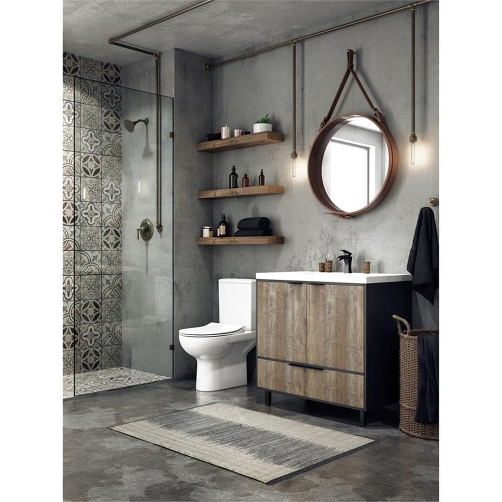 Cutler Kitchen & Bath London 30" Wood/Cultured Marble Bathroom Vanity in Black