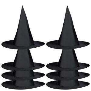 8 pcs halloween witch hats witch costume accessory for halloween cosplay party, black