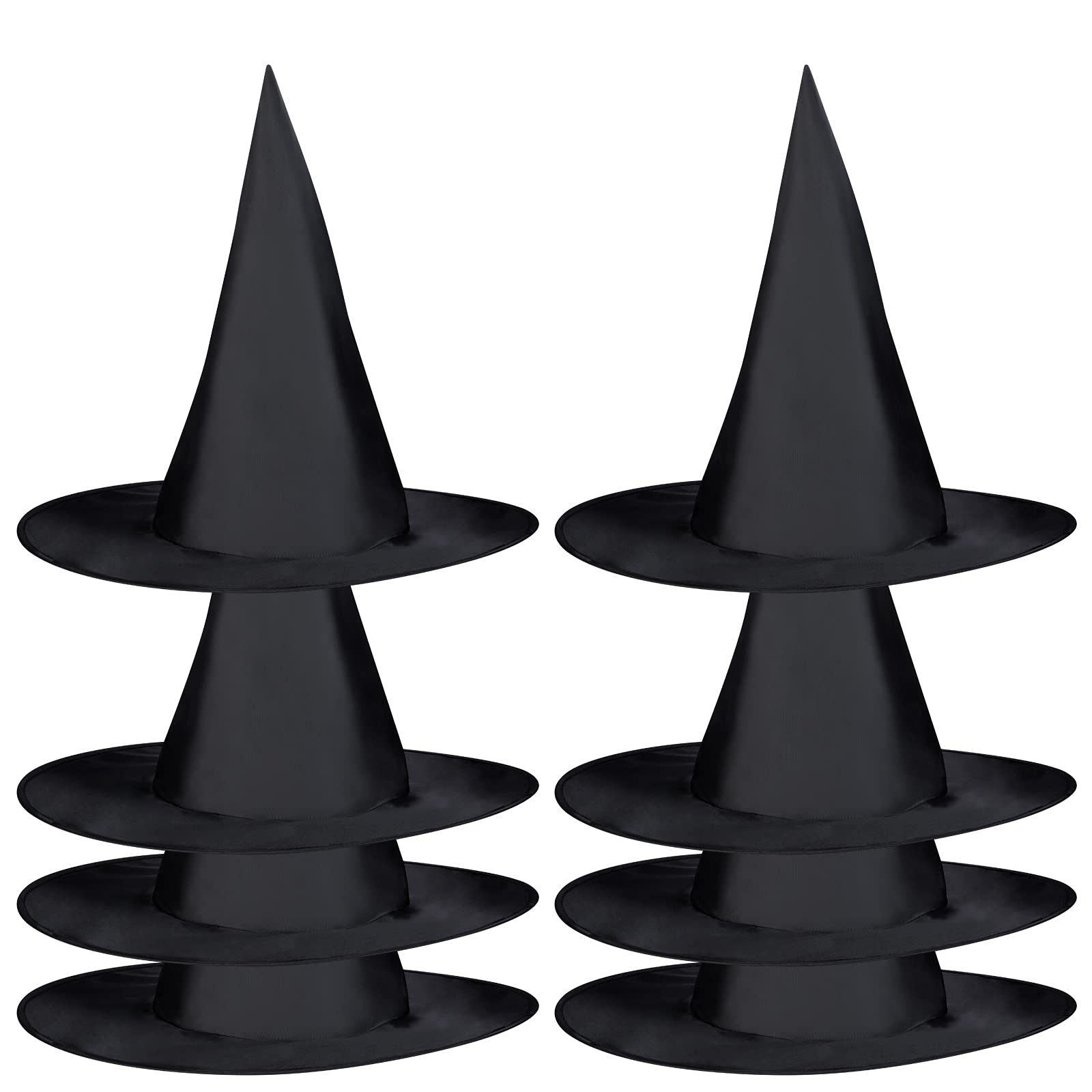 8 PCS Halloween Witch Hats Witch Costume Accessory for Halloween Cosplay Party, Black