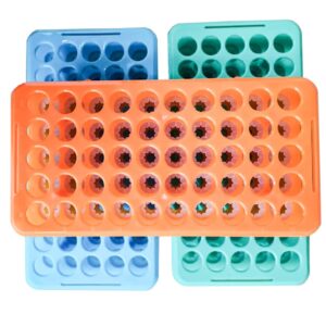 muhwa plastic test tube rack with silicone pad tubes 50 positions 18 mm centrifuge tube racks, pack of 3