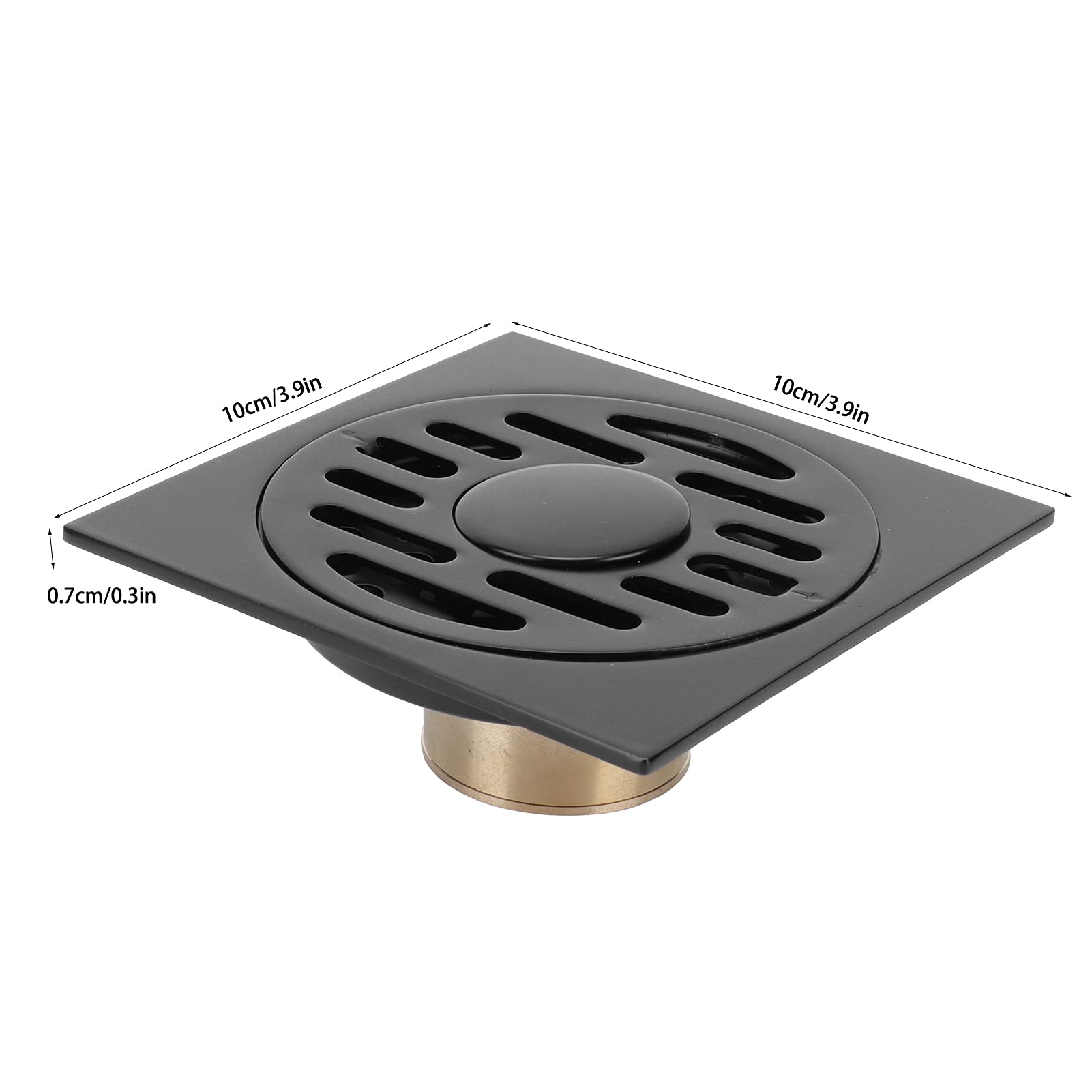 Black Floor Drain Concealed, Bathroom Sink & Bathtub Accessories Drain Strainers Shower Drain Set Square Drain Strainer Part with Removable Cover for Bathroom Kitchen 10x10x0.3cm