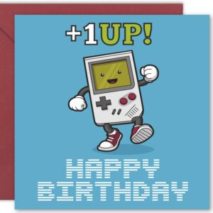 cult kitty greeting card - retro gamer gaming card - funny birthday card for him & her