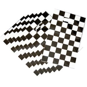 LYT 30 PCS Black and White Checkered Racecar Gift Bags Birthday Party Supplies for Kids Race Car Theme Party Gift Bags