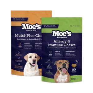 moe's natural defense bundle - moe's immunity chews & moe's multivitamin chews (90 count each)