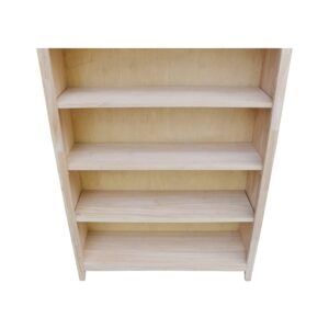 International Concepts 38" Wide Shaker Bookcase - 72 in H - Unfinished