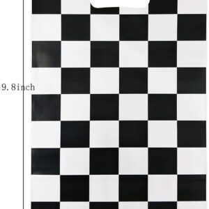 LYT 30 PCS Black and White Checkered Racecar Gift Bags Birthday Party Supplies for Kids Race Car Theme Party Gift Bags