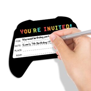 Simimi art 30 Video Game Birthday Party Invitations with Envelopes - Video Game invitation card - ​Fill-in Invitations